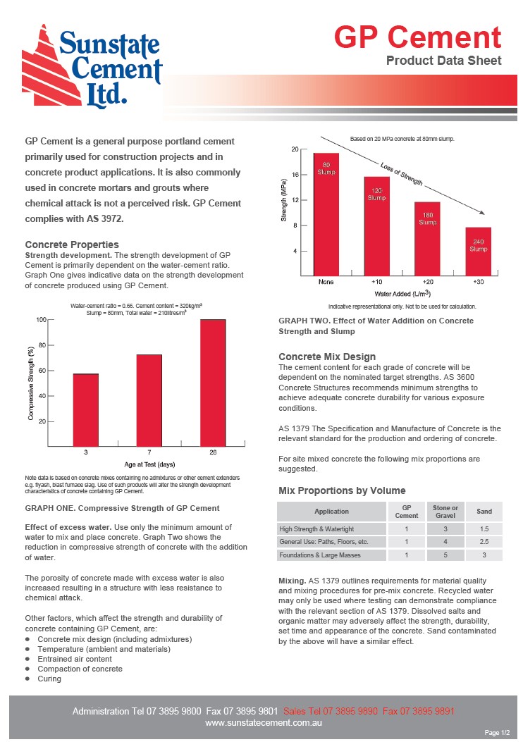Product Data - Sunstate Cement Ltd